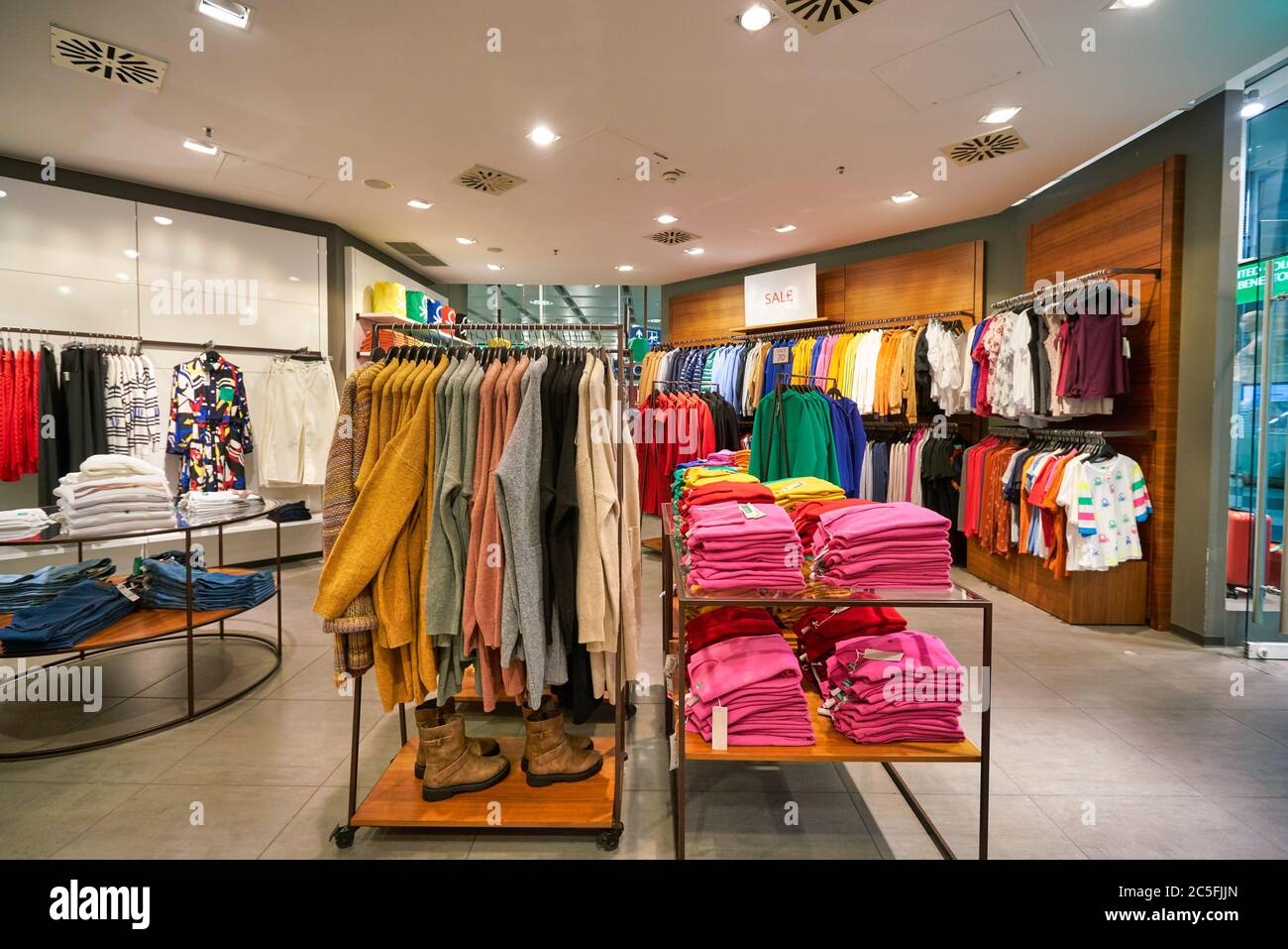 MUNICH, GERMANY - CIRCA JANUARY, 2020: interior shot of United Colors ...