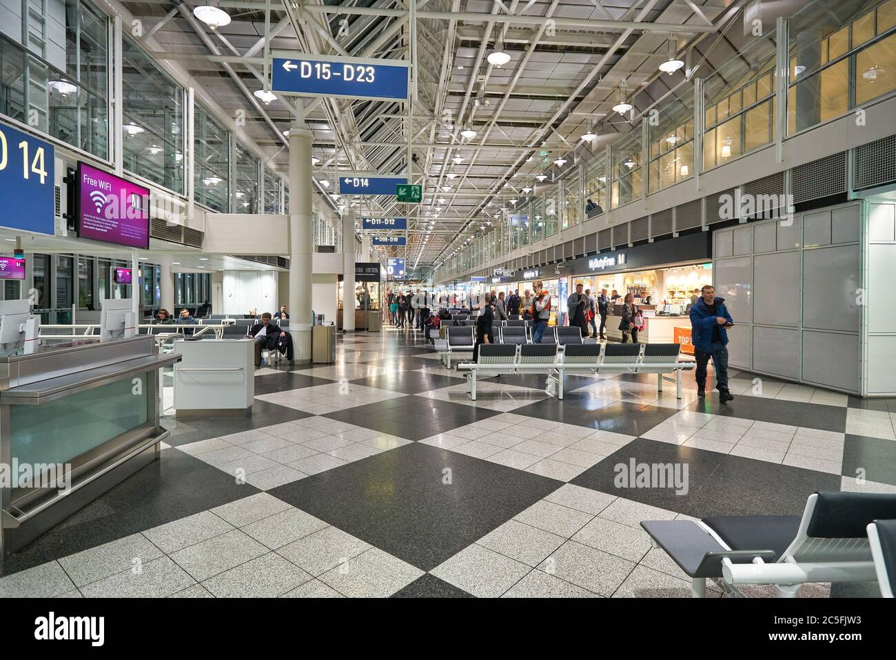 MUNICH, GERMANY - CIRCA JANUARY, 2020: interior shot of Terminal 1 ...