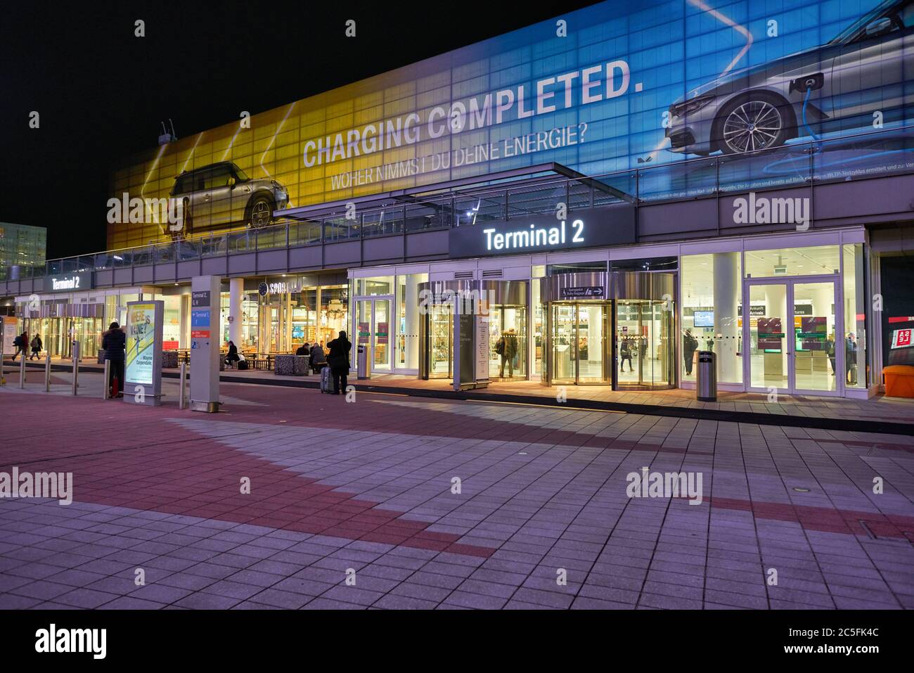 MUNICH, GERMANY - CIRCA JANUARY, 2020: entrance to Terminal 2, Munich ...