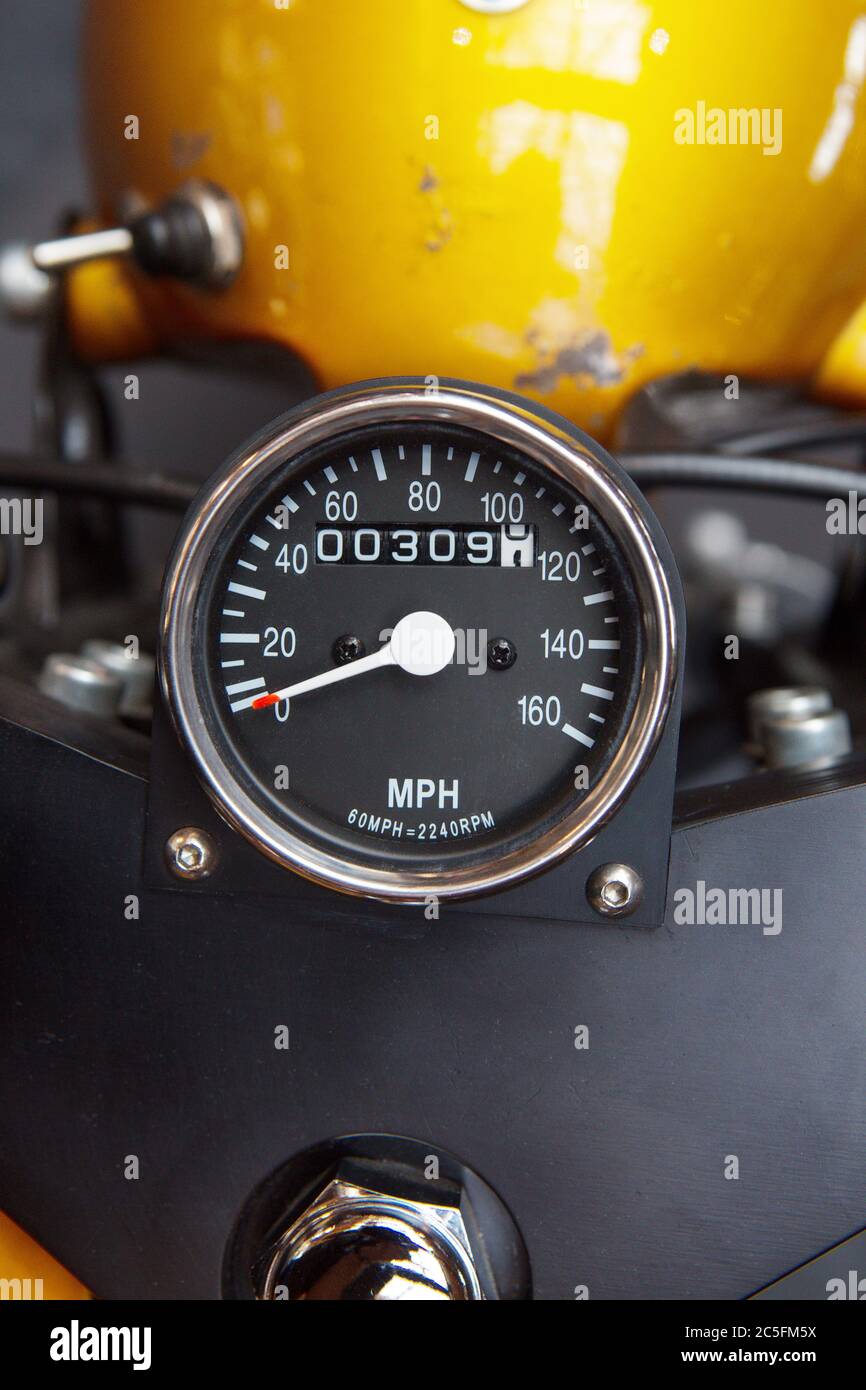 close up detail image of speedometer dial on a motorbike Stock Photo ...