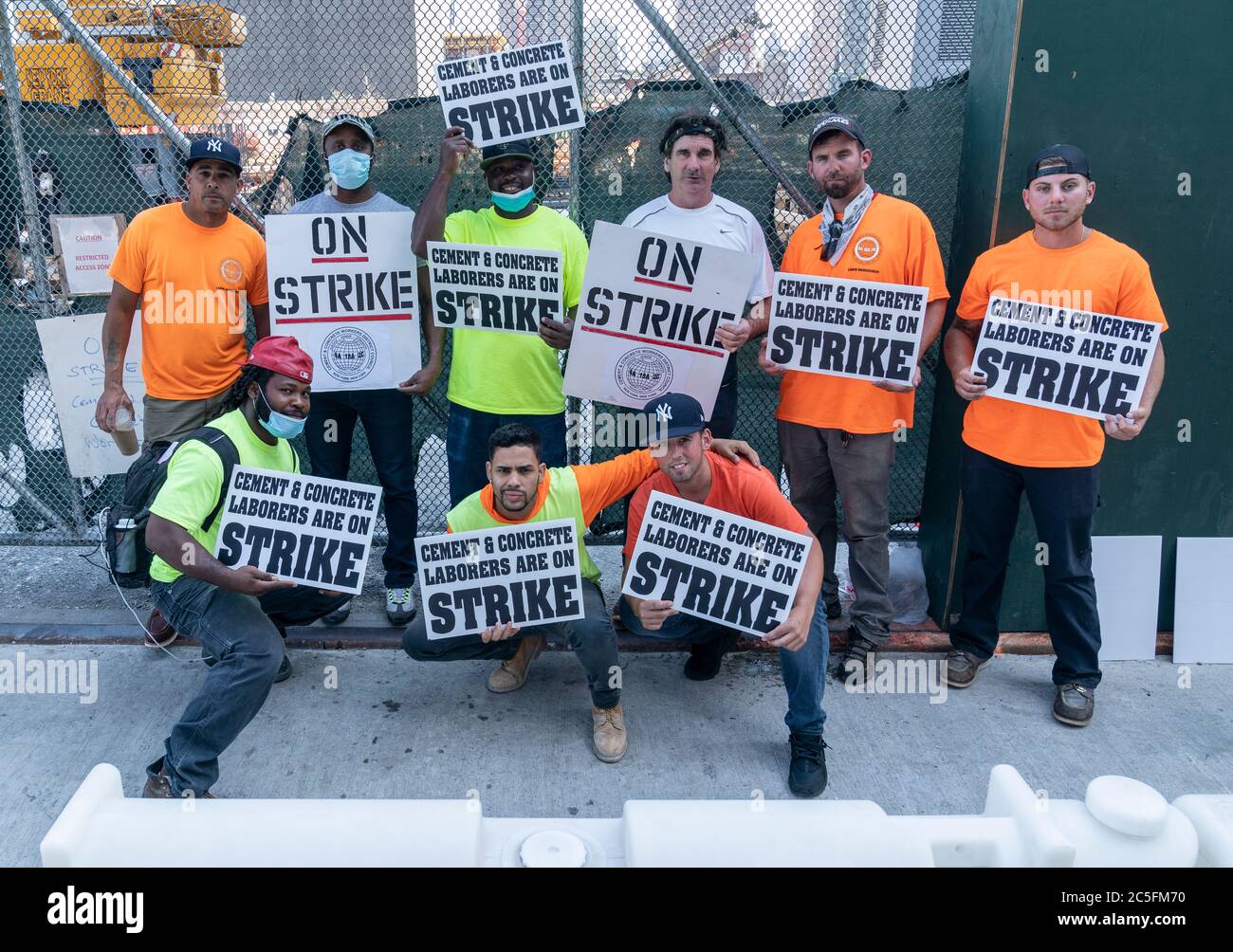 New York NY, July 2, 2020: Cement and concrete laborers call strike in ...