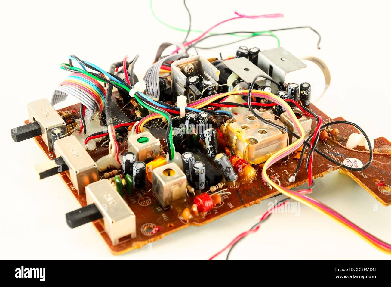 Close-up of circuit pc board Object on a White Background Stock Photo ...