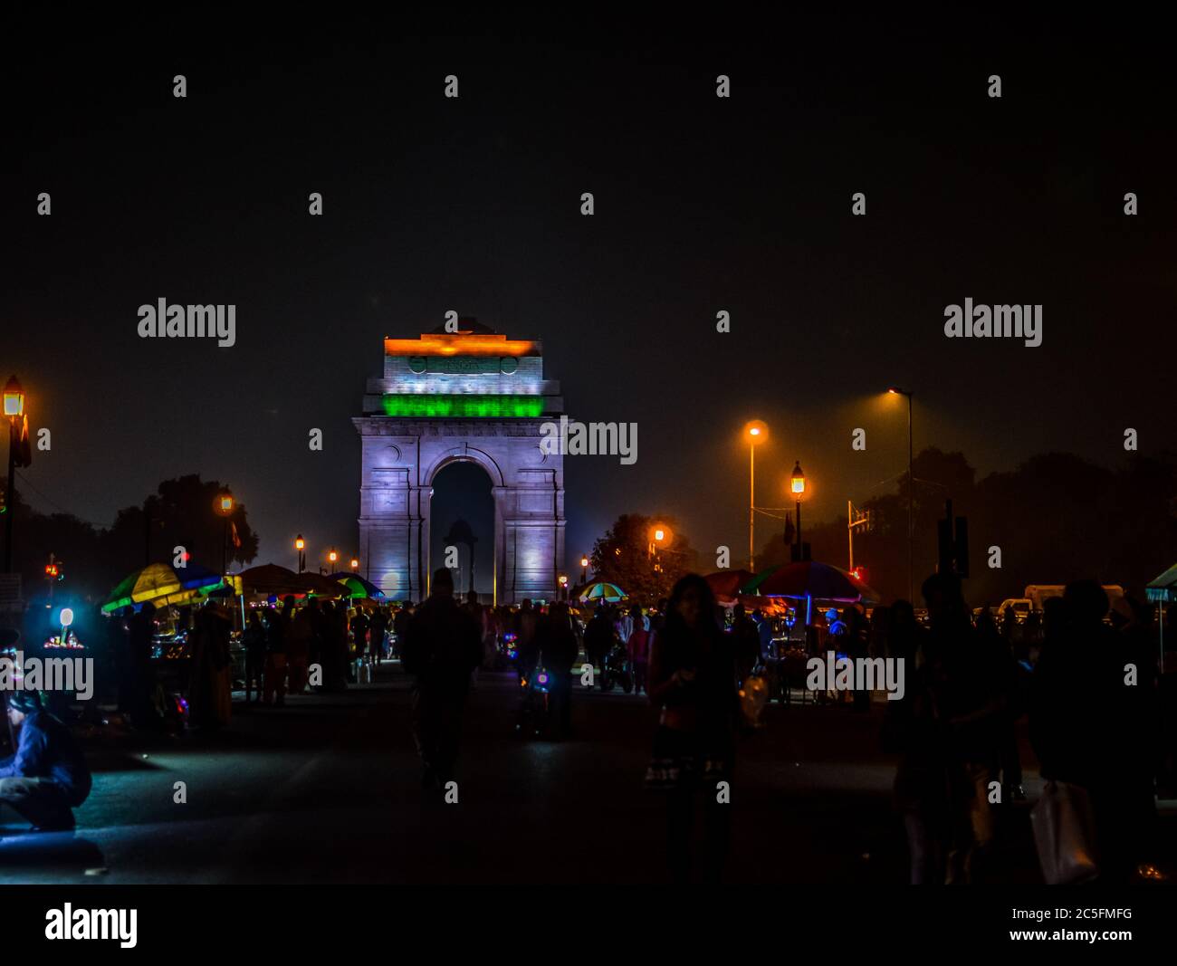 Beautiful night landscape of India gate near Rajpath in New Delhi India ...