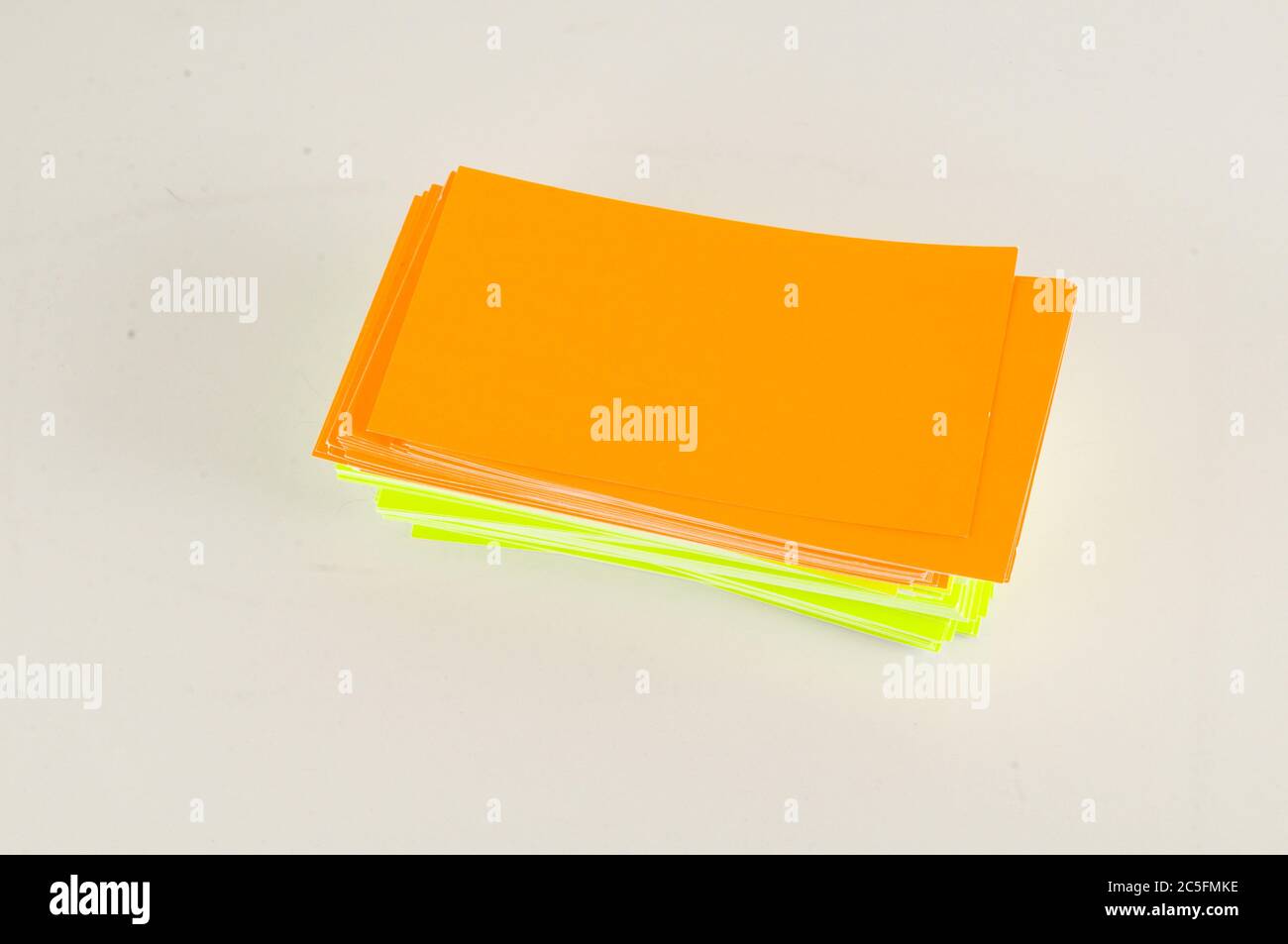 collection of various colored note papers on white background Stock ...