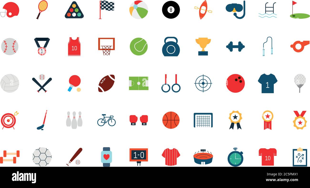flat style icon set design, Sport hobby competition and game theme ...