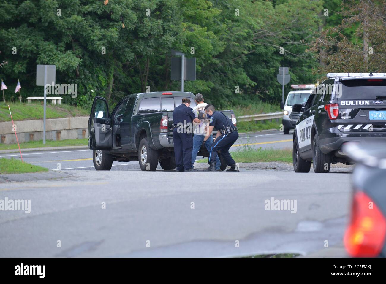 Bolton, Massachusetts, USA. 2nd July, 2020. An arrest is made in Bolton ...