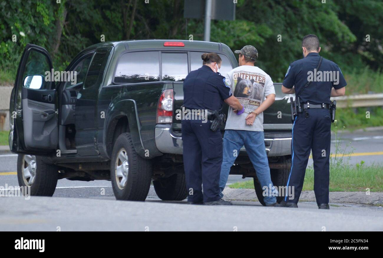 Bolton, Massachusetts, USA. 2nd July, 2020. An arrest is made in Bolton ...
