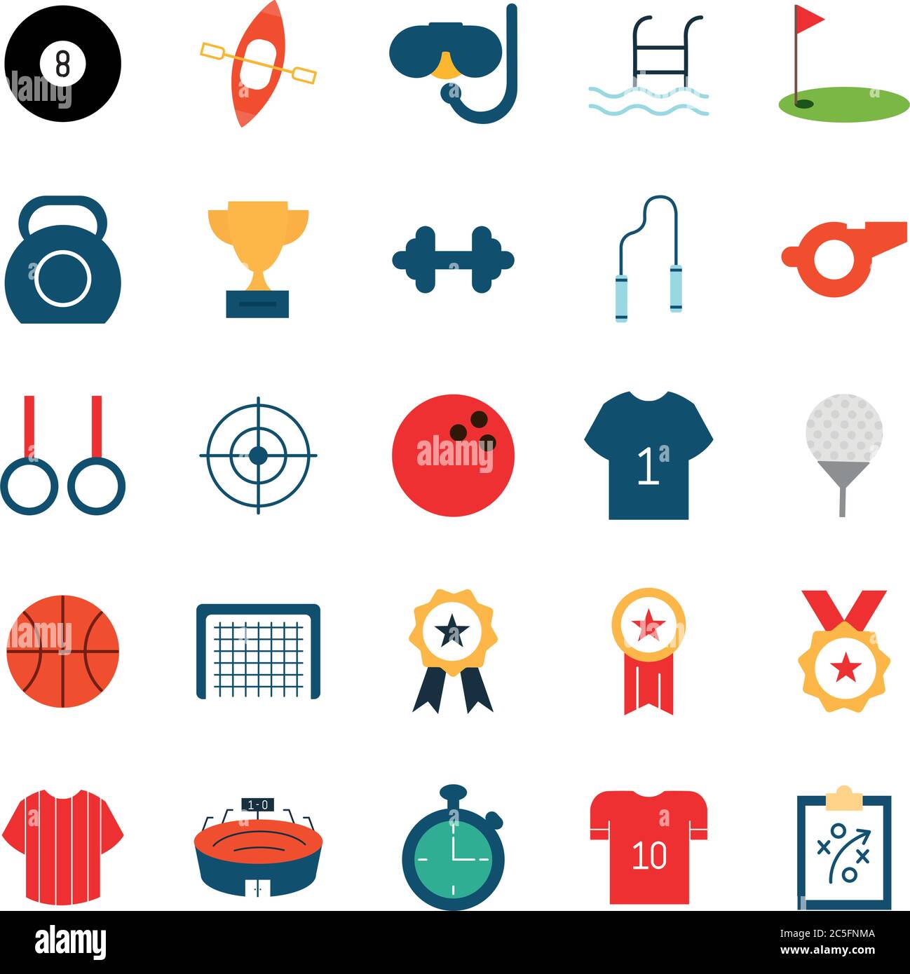 flat style icon set design, Sport hobby competition and game theme ...