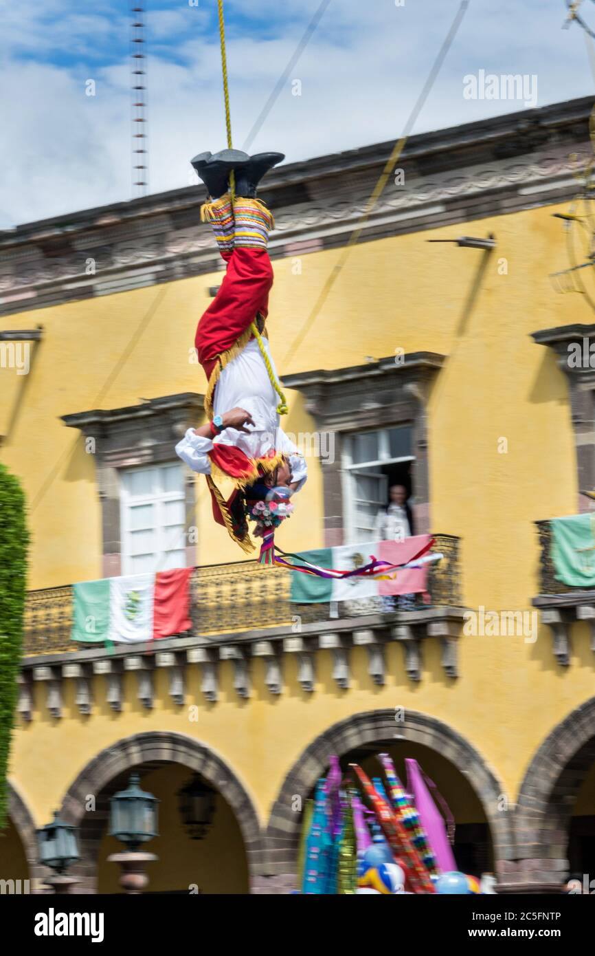 The famous Voladores de Papantla, the Papantla Flyers, perform their ...