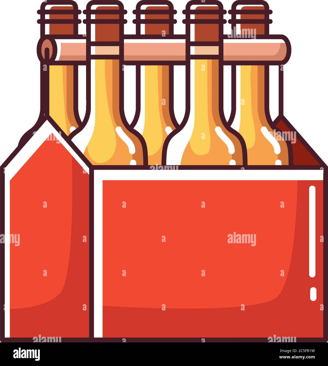 Beer bottles box design, Pub alcohol bar brewery drink ale and lager ...