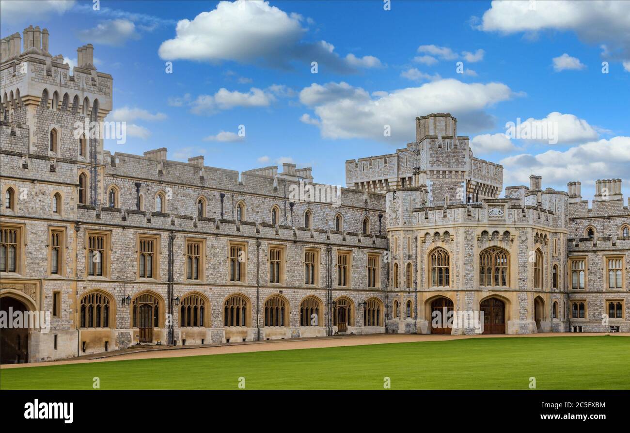 Windsor Castle Across Grass Lawn Stock Photo - Alamy