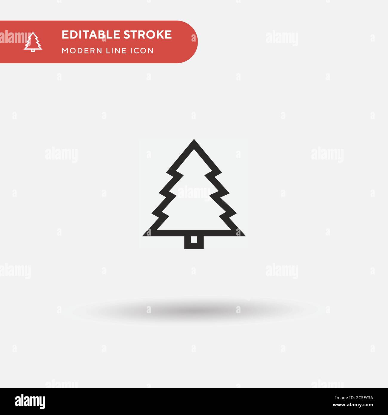 Pine Tree Simple vector icon. Illustration symbol design template for ...