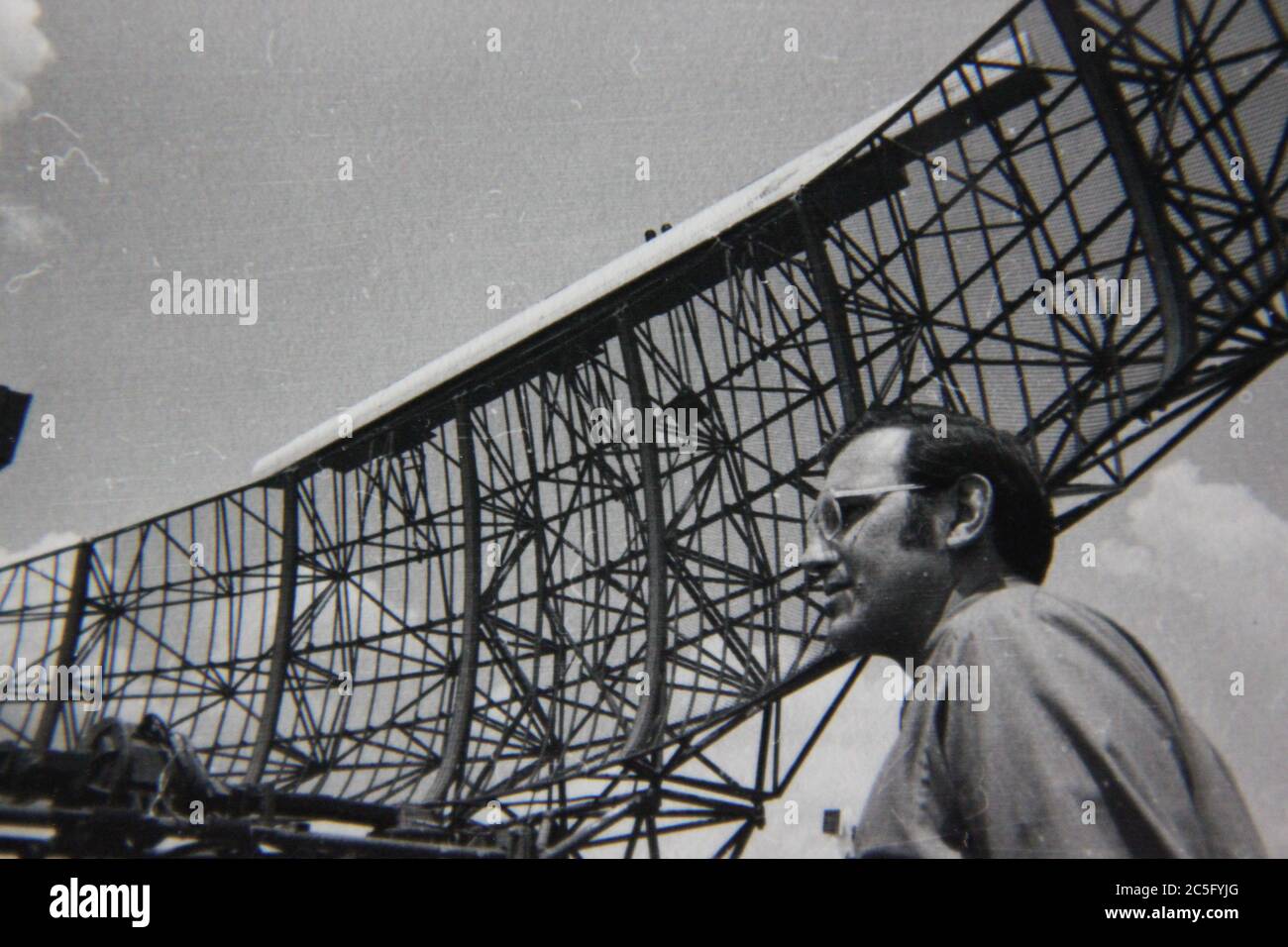 Fine 70s vintage lifestyle black and white photography of an airport ...