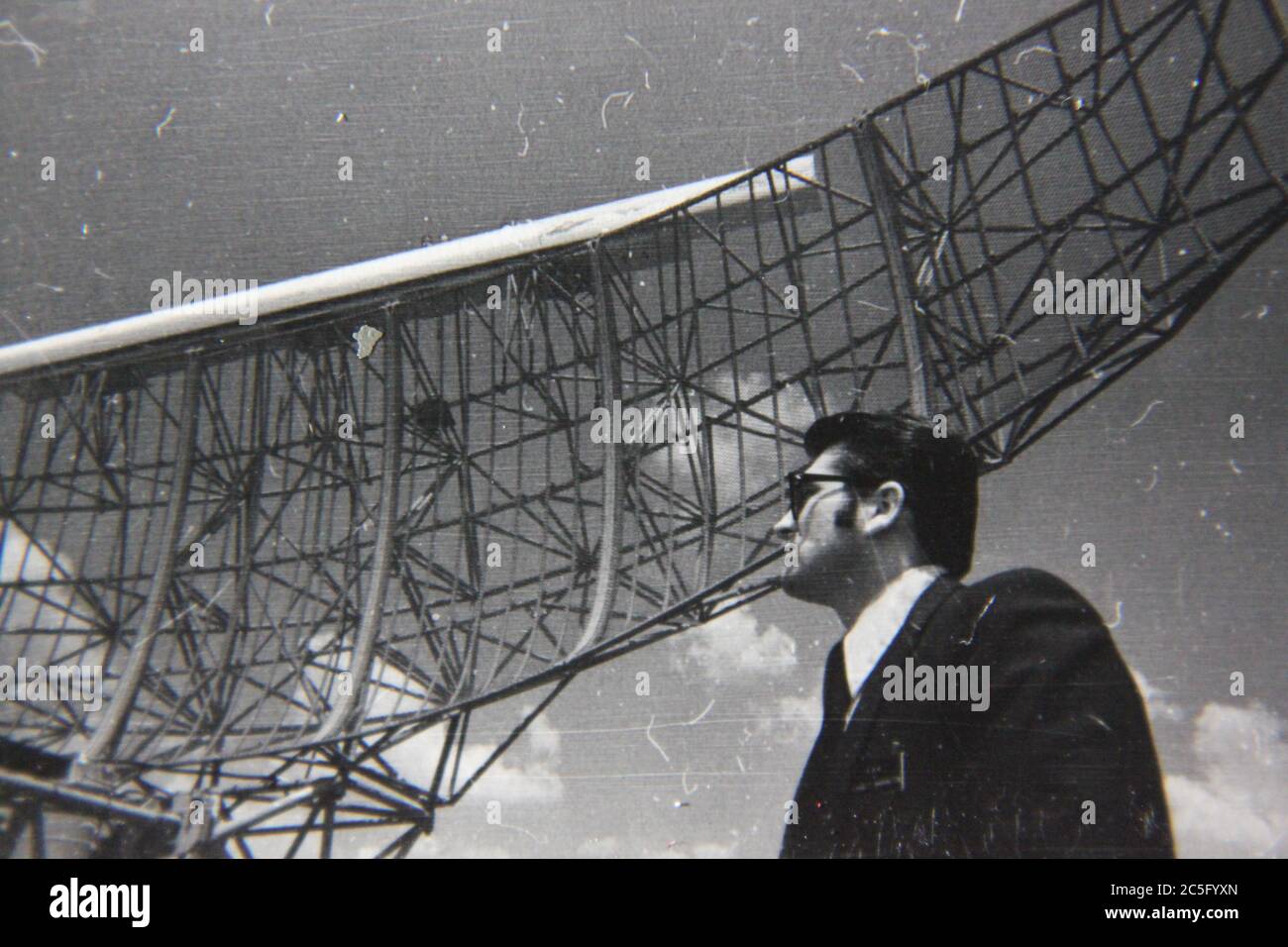 Fine 70s vintage lifestyle black and white photography of an airport ...