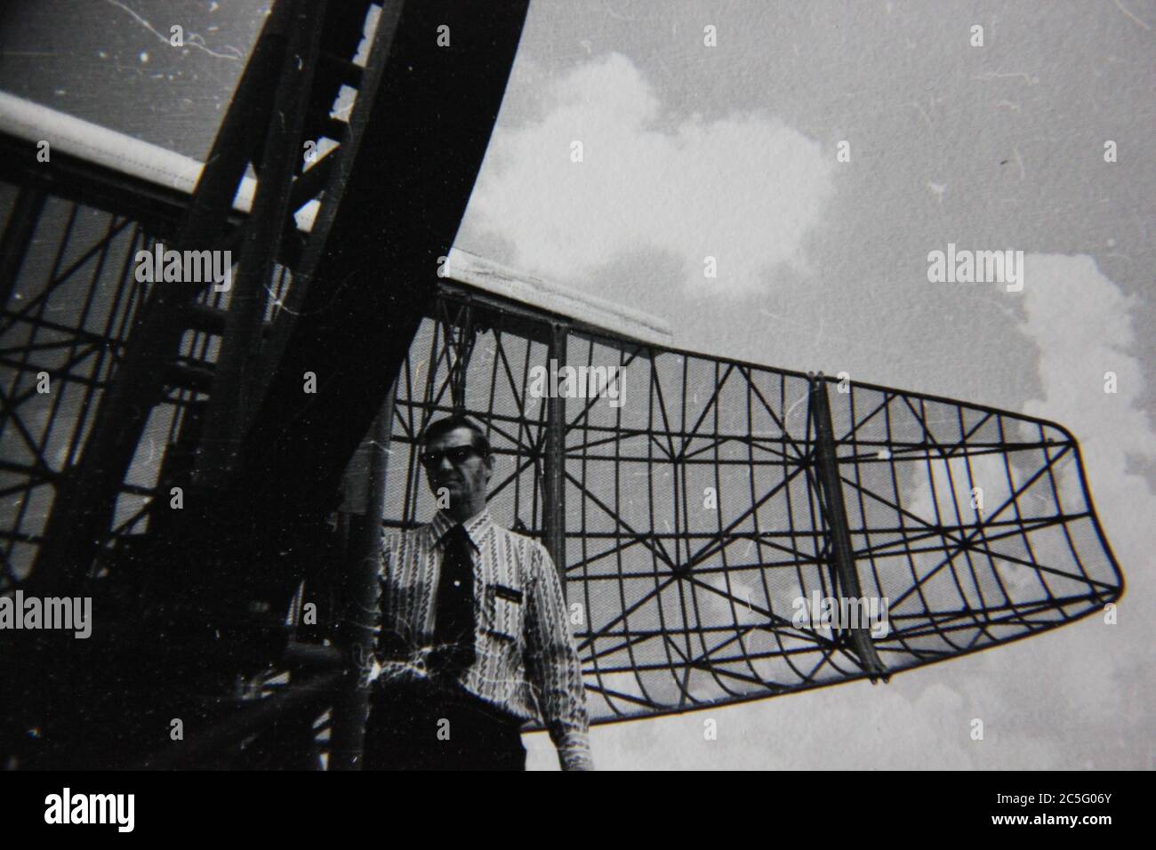 Fine 70s vintage lifestyle black and white photography of an airport ...
