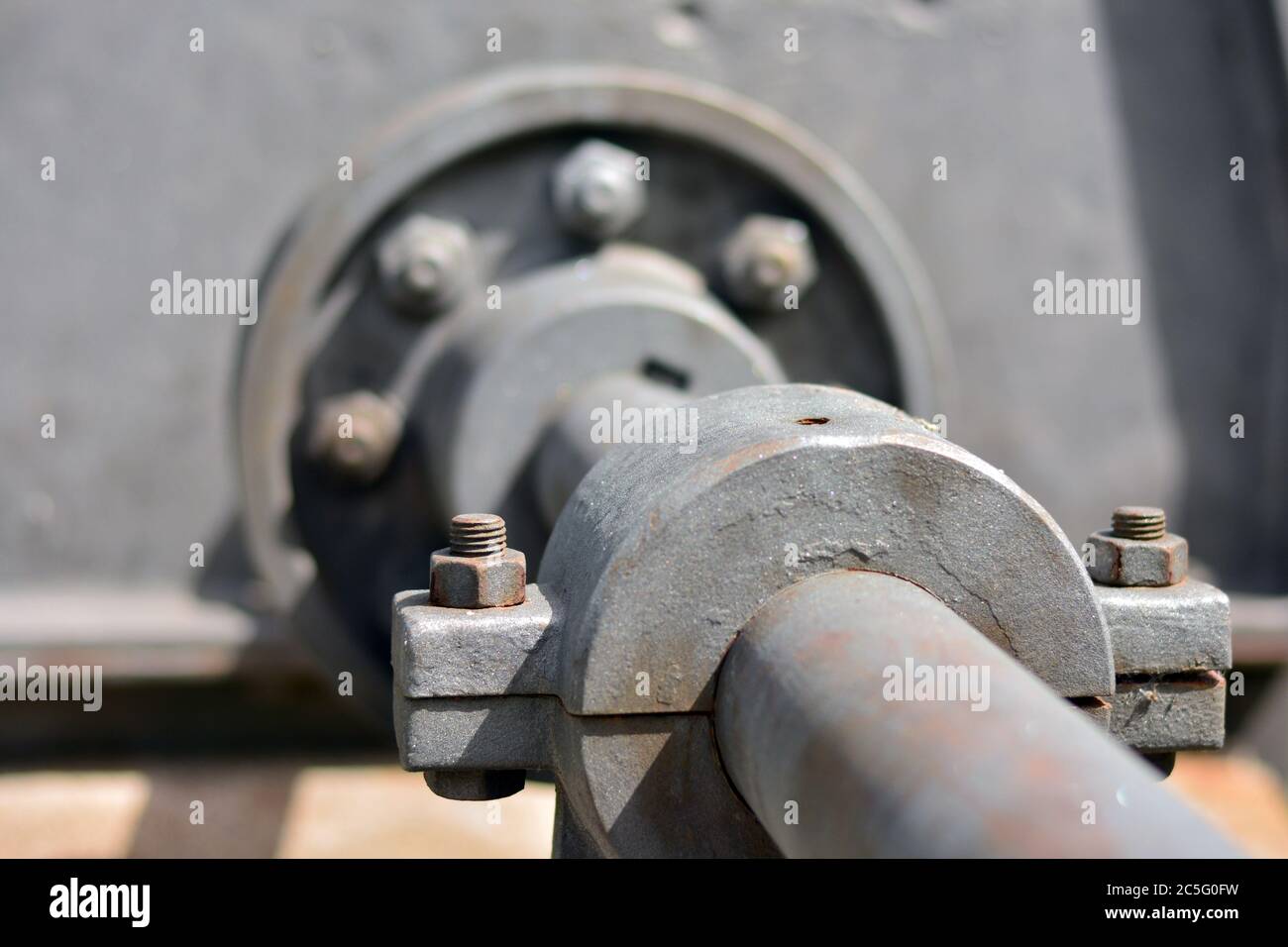 Old flanged steel pipe joint with bolts and nuts Stock Photo - Alamy