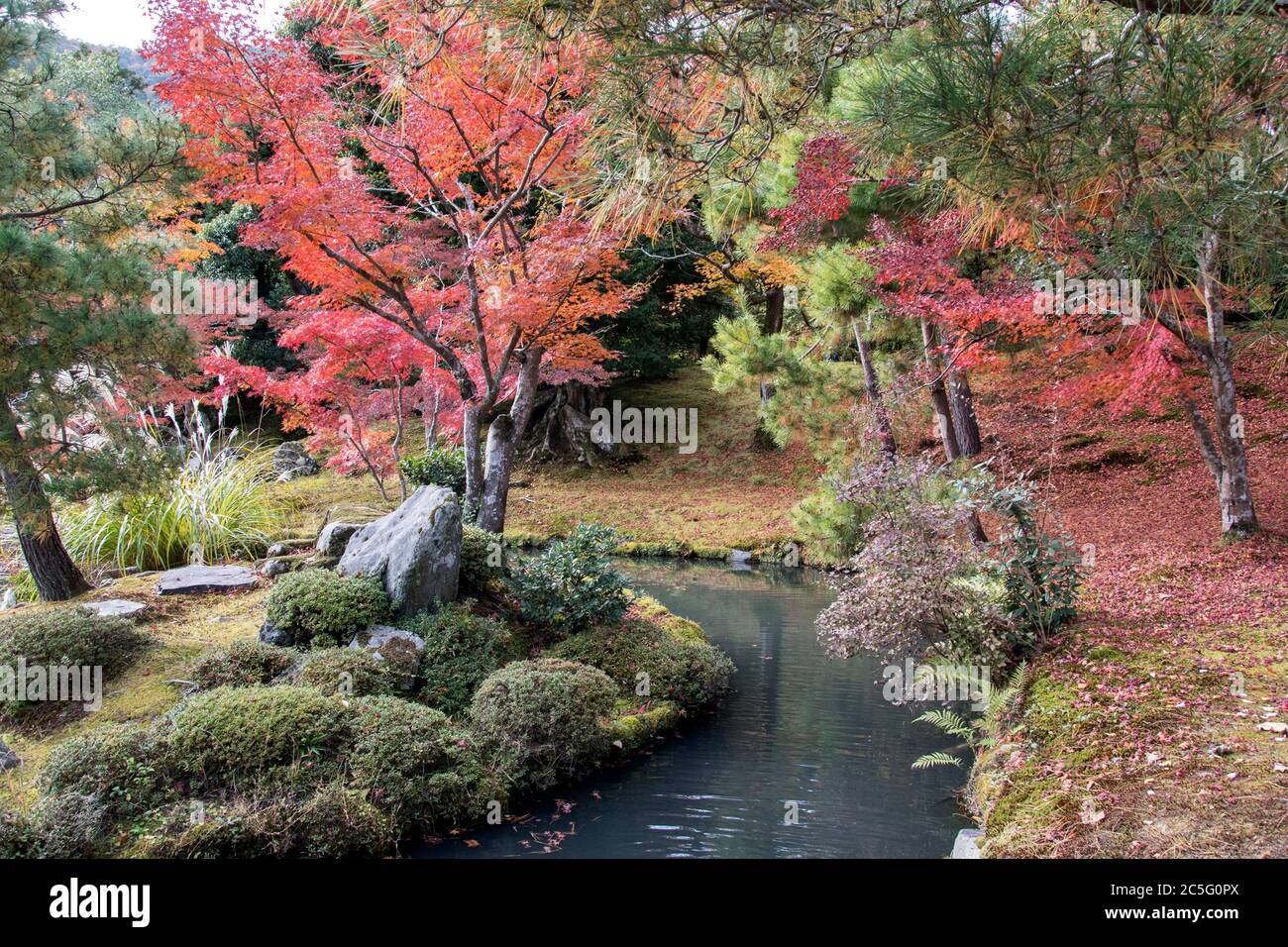 Beautiful zen garden in Tenryuji temple in Arashiyama, Kyoto, Japan ...