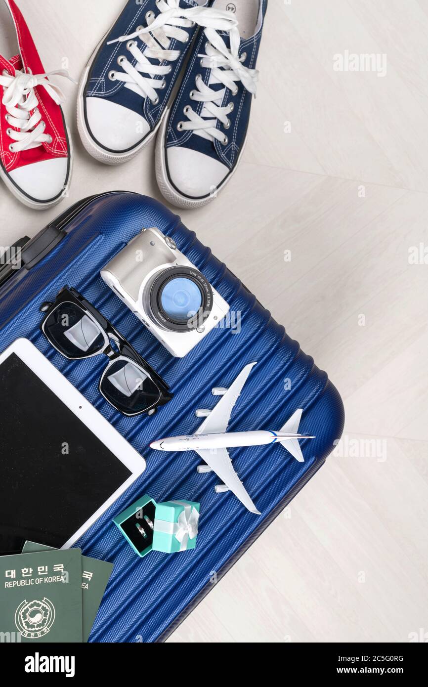 Travel concept- traveler accessories on colorful background 131 Stock ...