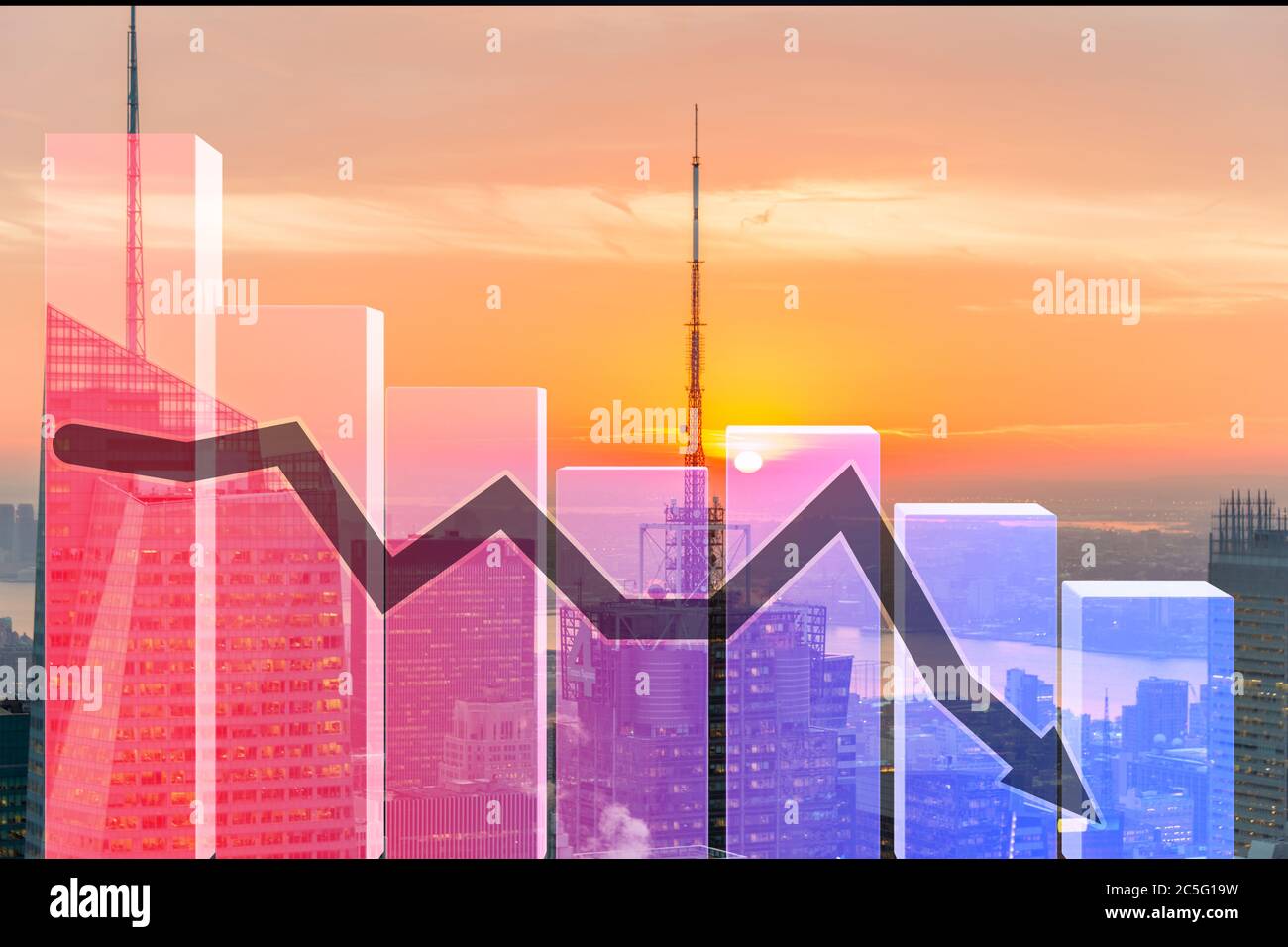 Recession and crisis concept with the decline chart Stock Photo - Alamy