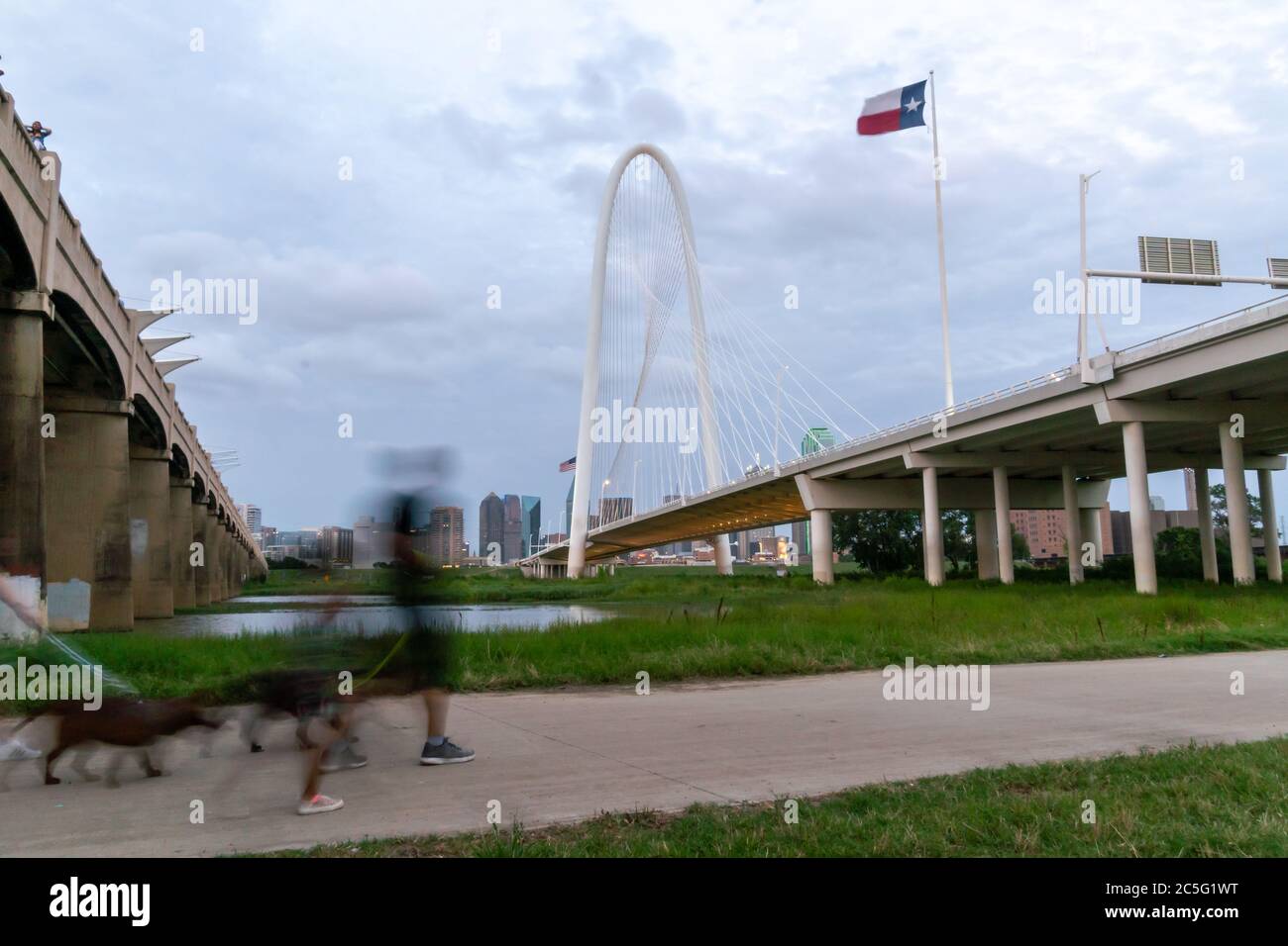 View of Downtown Dallas From the Margaret Hunt Hill Bridge Stock Photo ...