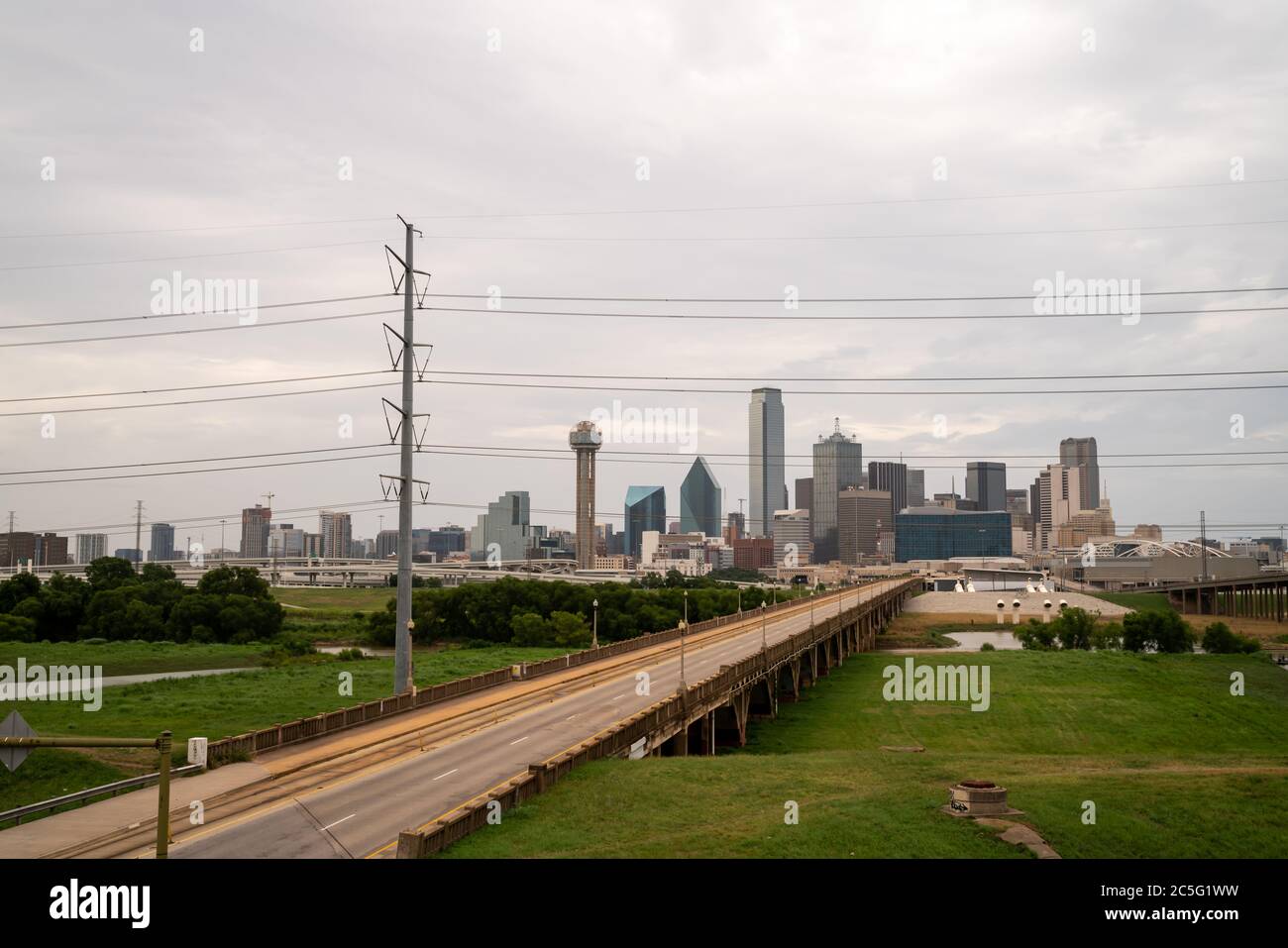 View of Empty Streets Leading to Downtown Dallas Texas Stock Photo - Alamy