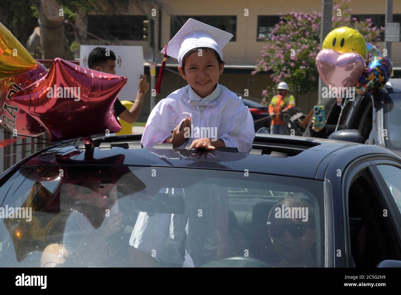 Los Angeles, United States. 30th June, 2020. A procession of vehicles ...