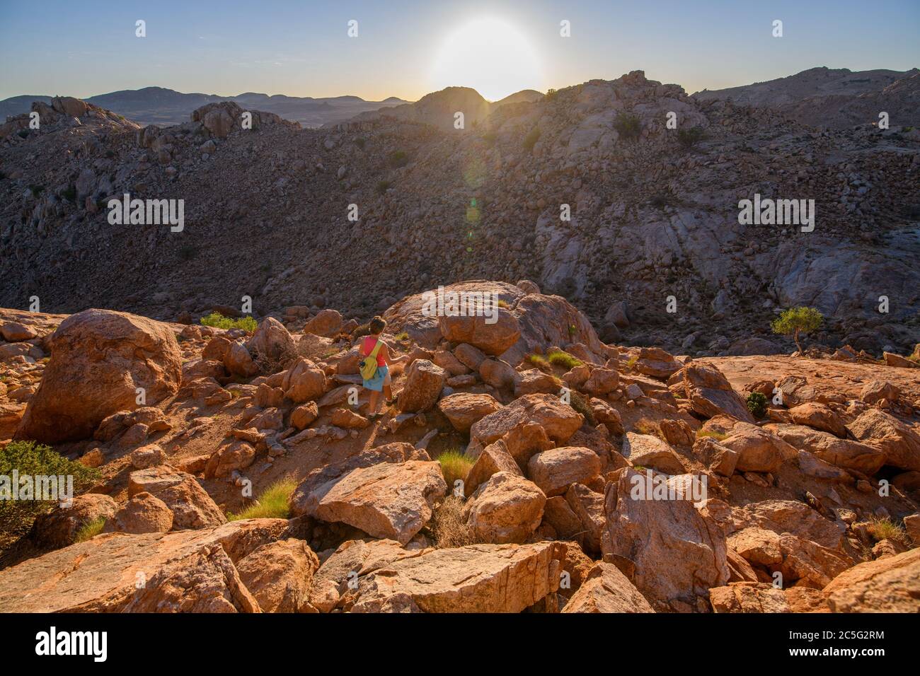 Hikers Hiking on a trail in Aus, Karas Region, Namibia Stock Photo - Alamy