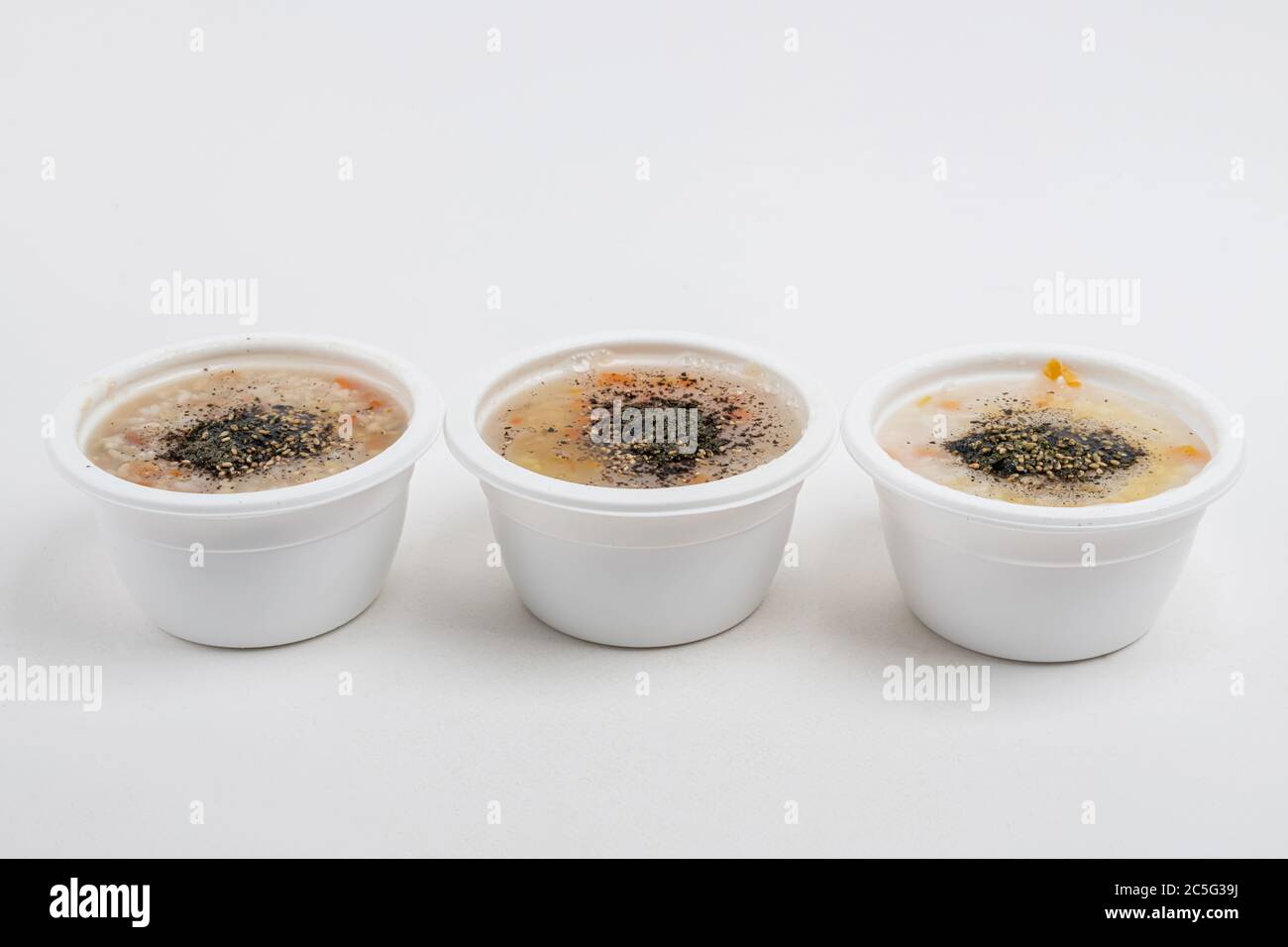 Instant food products concept- dry instant noodles, luncheon meat ...