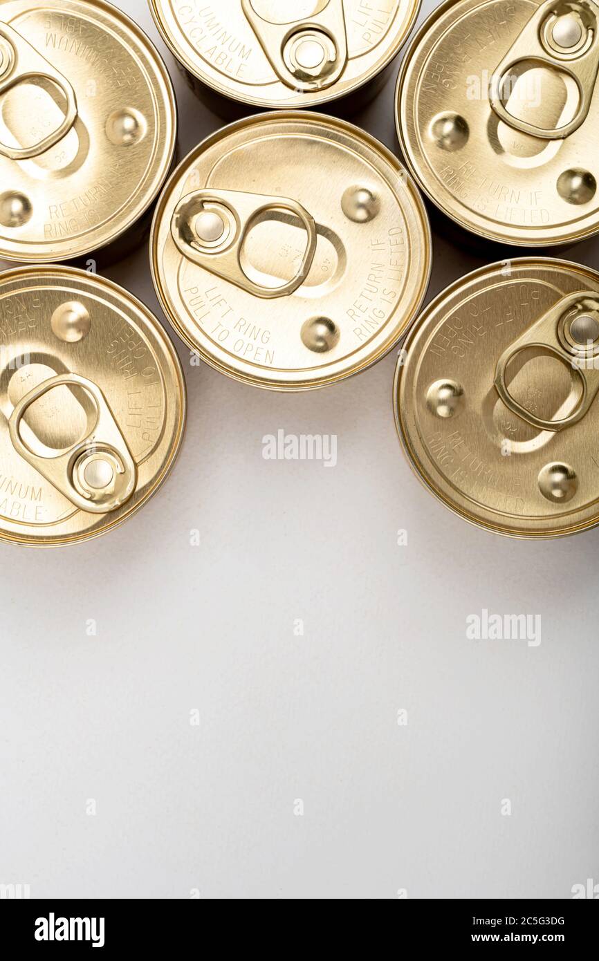 Instant food products concept- dry instant noodles, luncheon meat ...