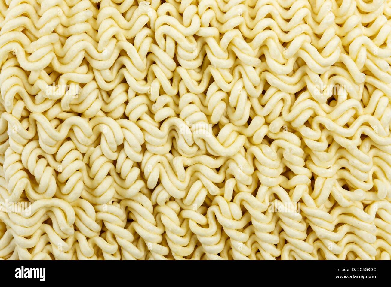 Instant food products concept- dry instant noodles, luncheon meat ...