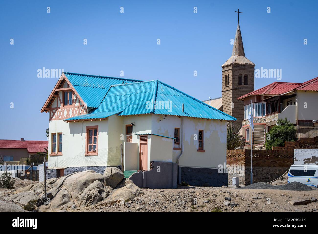 Old German Architecture of Luderitz, Namibia Stock Photo - Alamy