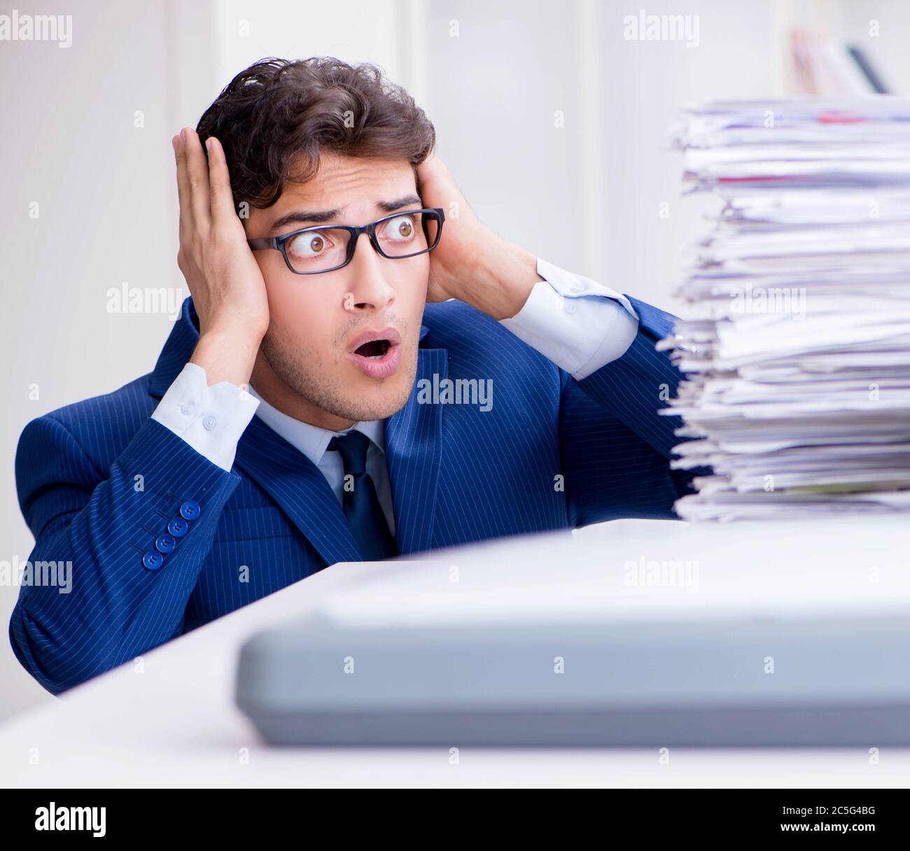 The businessman making copies in copying machine Stock Photo - Alamy