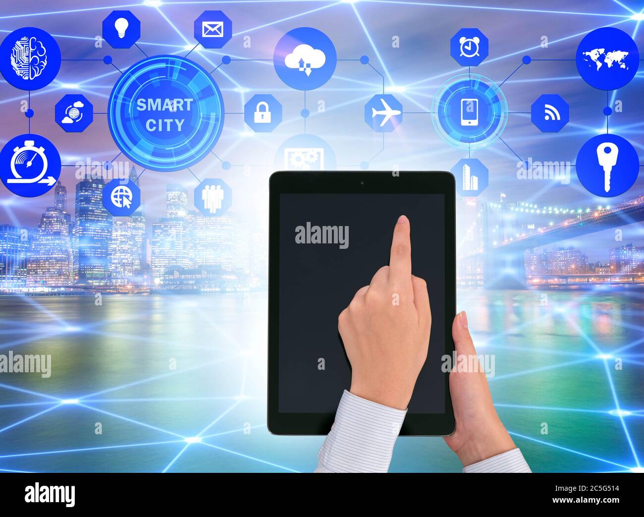 The smart city in innovation concept Stock Photo - Alamy