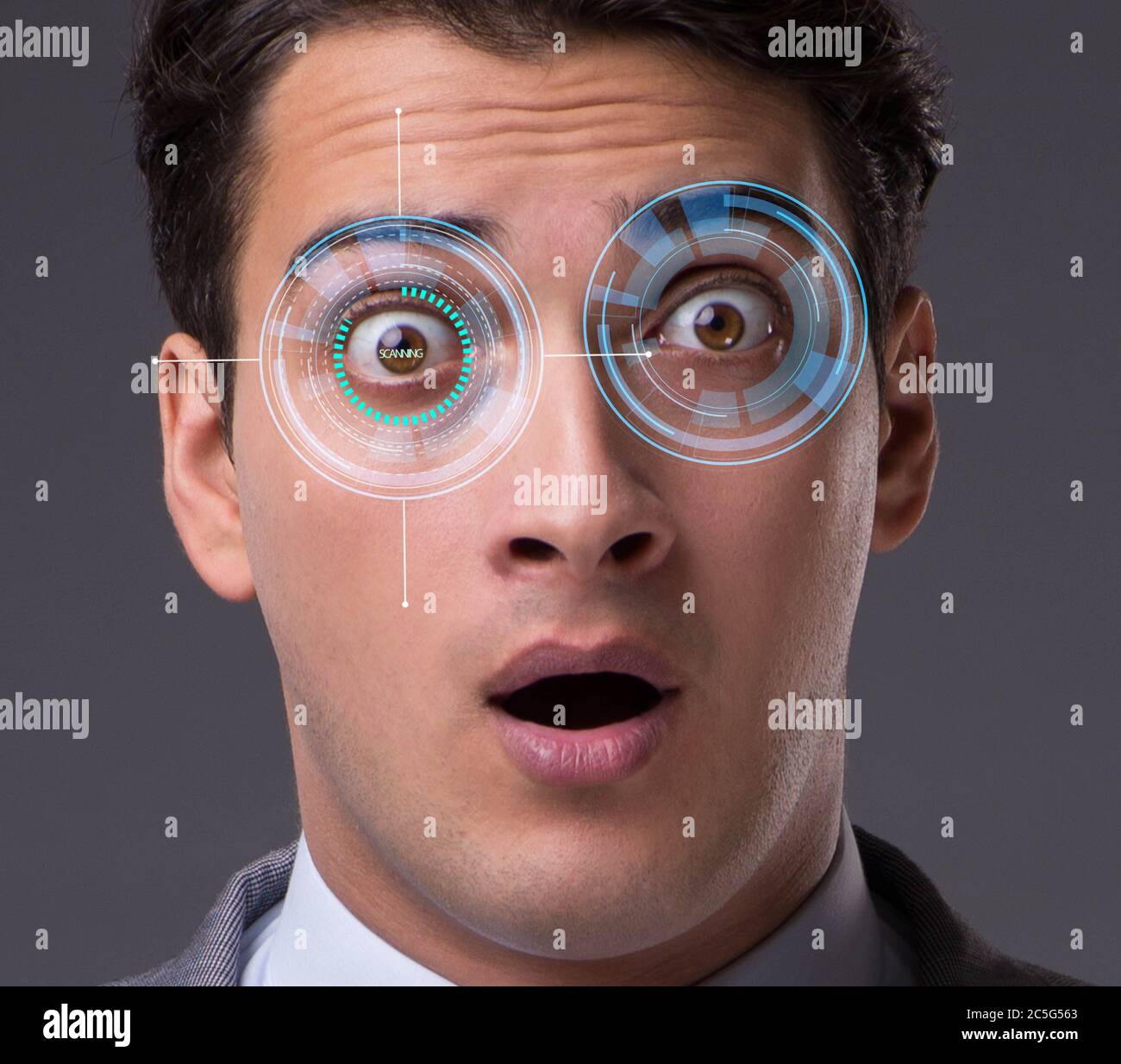 The concept of sensor implanted into human eye Stock Photo - Alamy