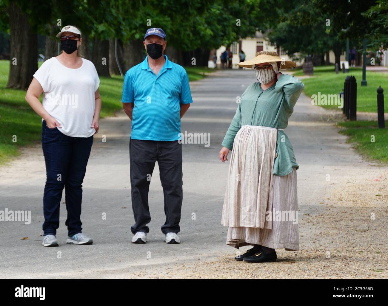 Williamsburg, Virginia, U.S.A - June 30, 2020 - Visitors and a tour ...