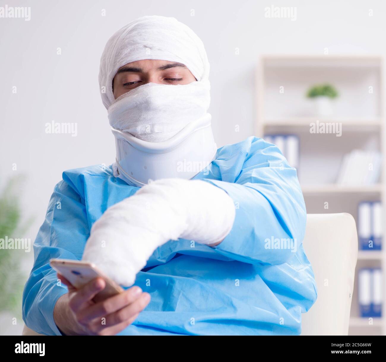 The man suffering from multiple broken bones and fractures Stock Photo ...