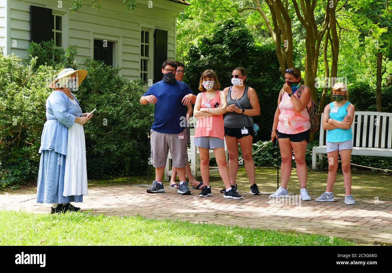 Williamsburg, Virginia, U.S.A - June 30, 2020 - Visitors and a tour ...