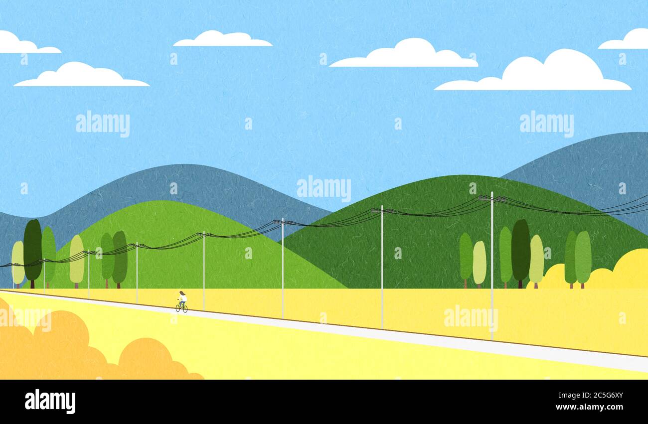 Beautiful spring landscape background illustration 012 Stock Vector ...