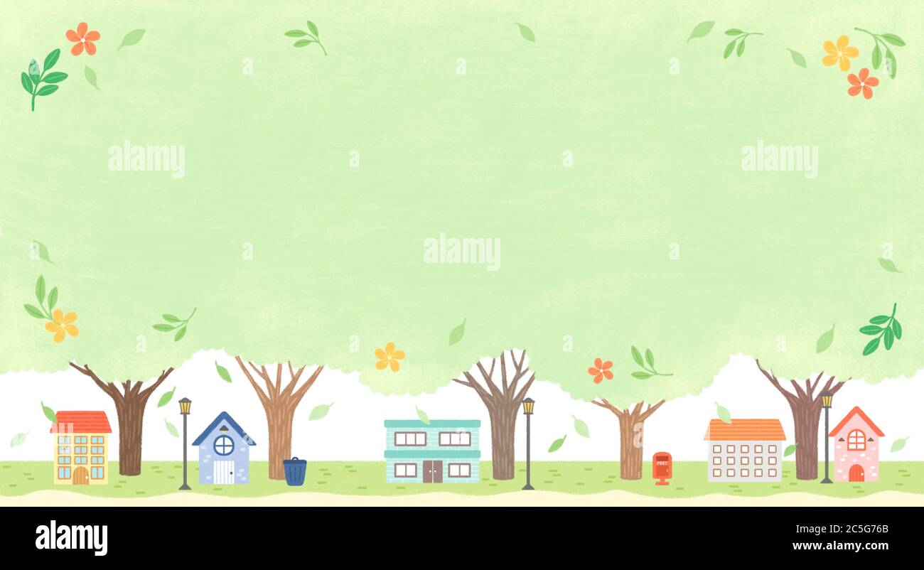 Beautiful spring landscape background illustration 005 Stock Vector ...