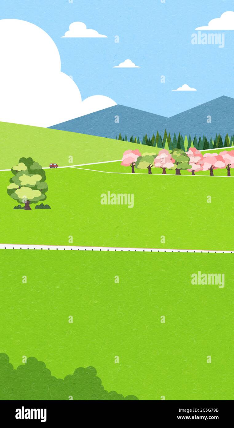 Beautiful spring landscape background illustration 010 Stock Vector ...