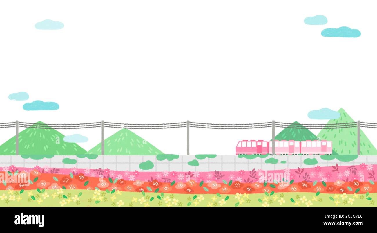 Beautiful spring landscape background illustration 009 Stock Vector ...