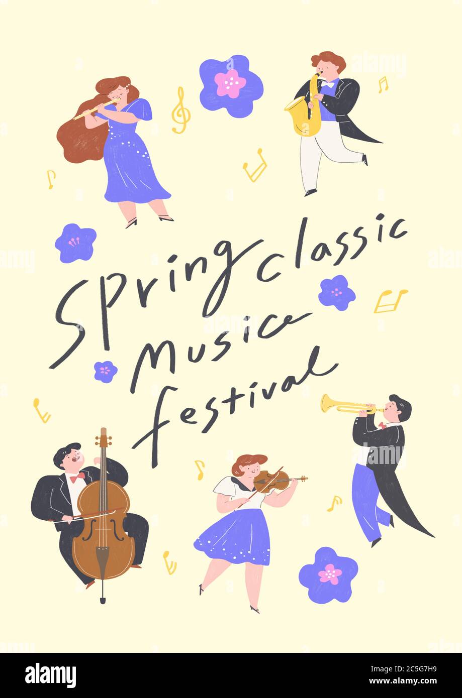 Spring festival concept. food street fair, music festival poster and ...