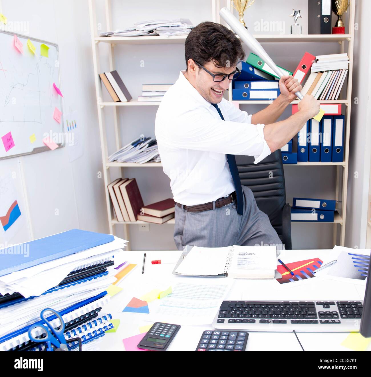 The busy frustrated businessman angry in the office Stock Photo - Alamy