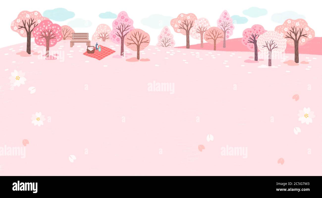 Beautiful spring landscape background illustration 002 Stock Vector ...