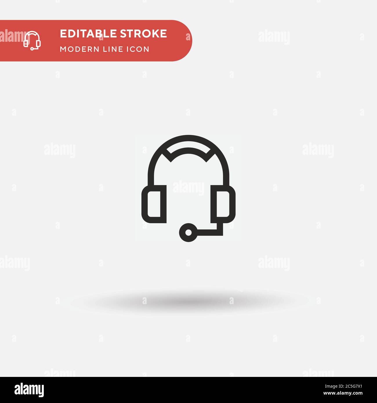 Headset Simple vector icon. Illustration symbol design template for web ...
