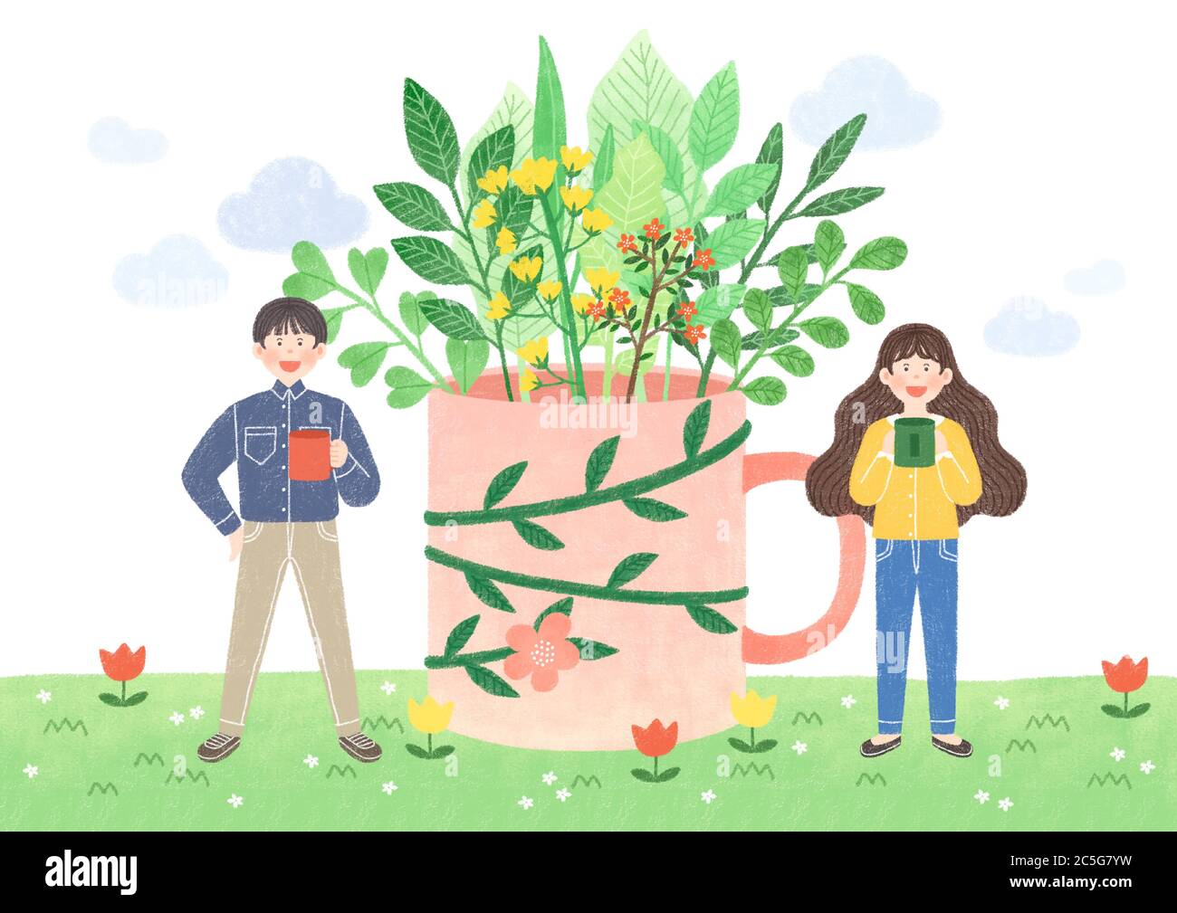 Ecology design concept. tree planting, recycling illustration 001 Stock ...