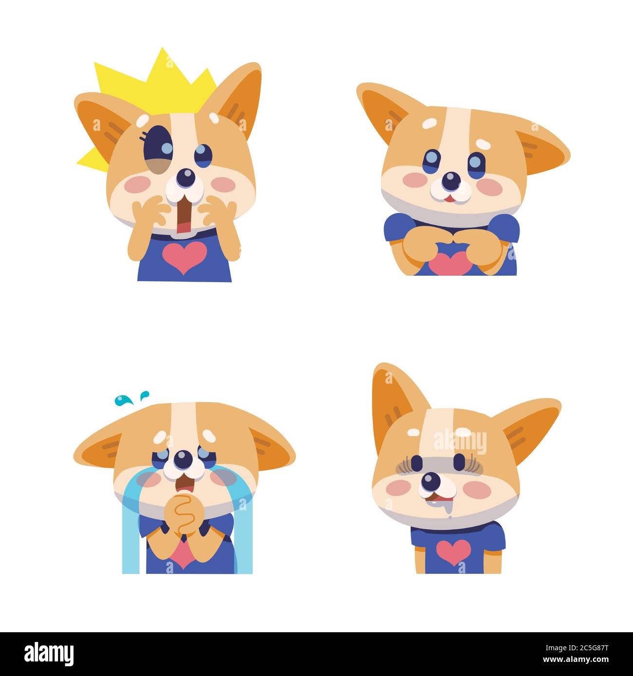 Cute little dogs showing various emotions and actions illustration 009 ...