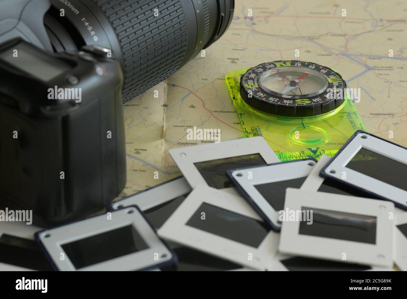 Travel concept illustration, planning, preparation, direction, compass ...