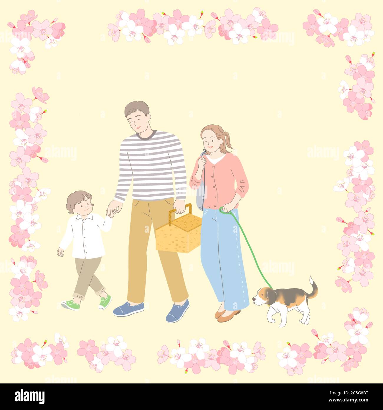 Child with 3 adults Stock Vector Images - Alamy