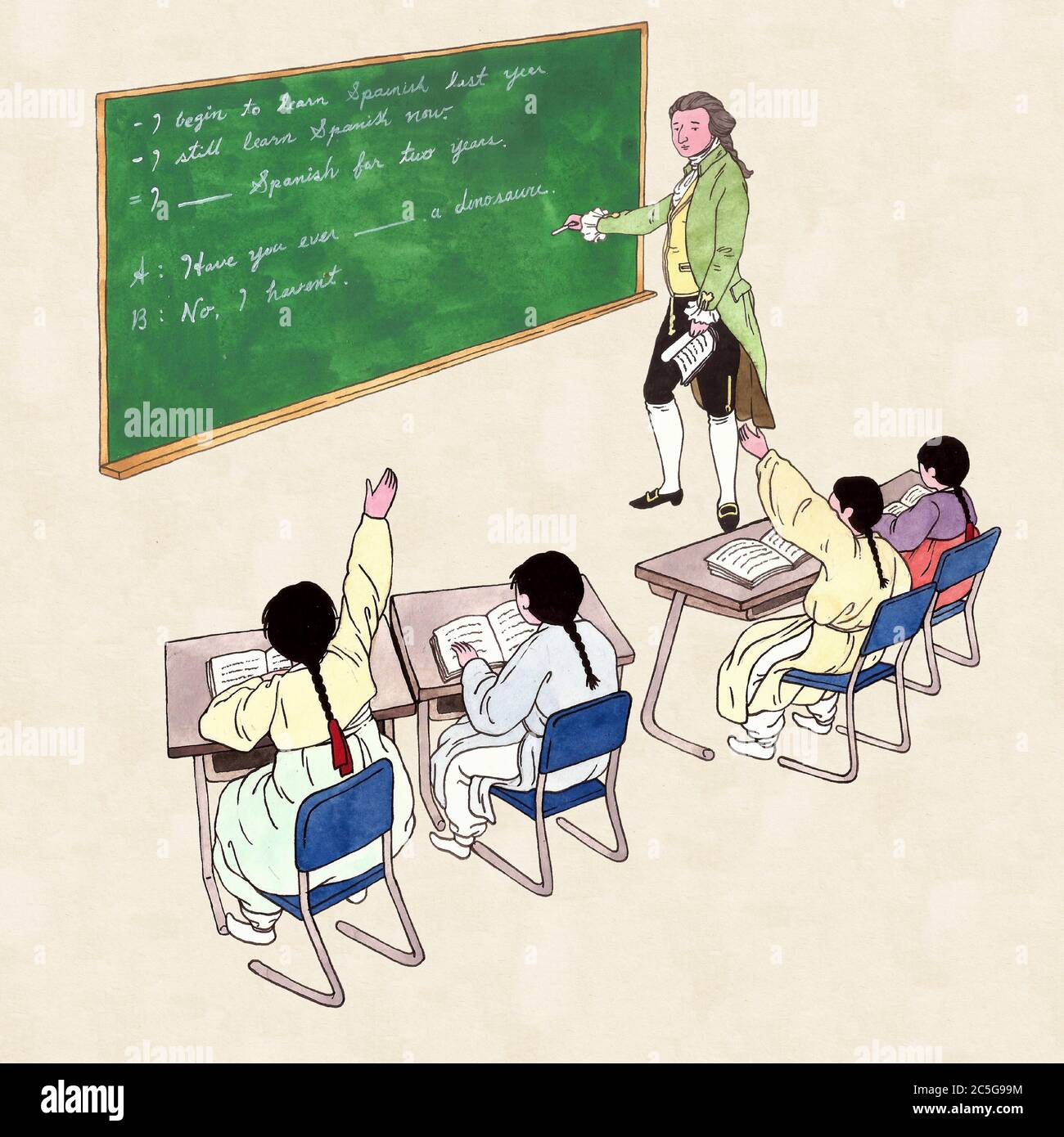 Korea students classroom Stock Vector Images - Alamy